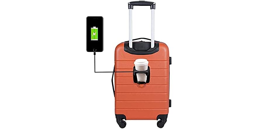 Wrangler Smart Luggage Set with Cup Hold