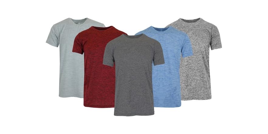(5 Pack) Asst Mens S/S Performance Tees