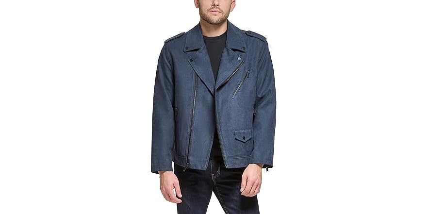 DKNY Men's Modern Motorcycle Jacket