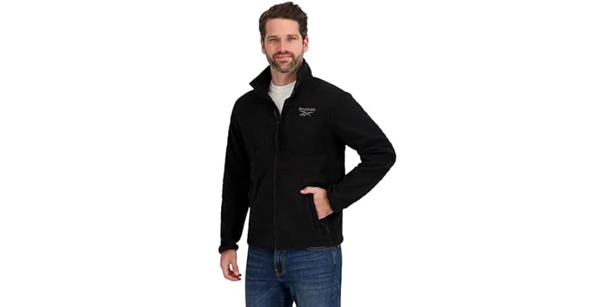 Reebok Men Mock Neck Zip-up Grid Polar Jacket