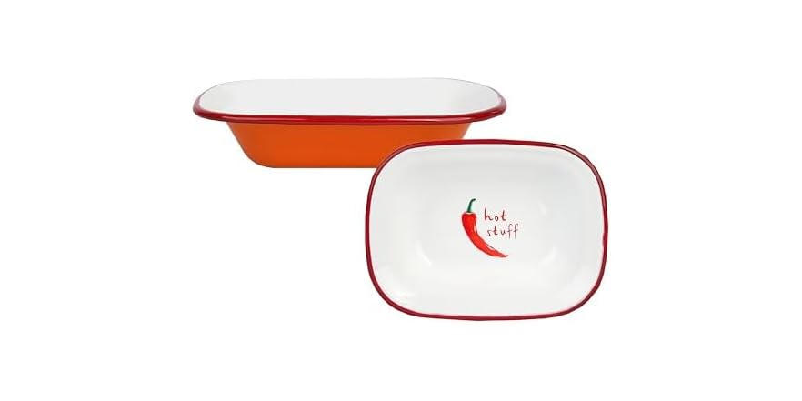 Talking Tables Enamelware Chilli Themed Orange Serving Dish