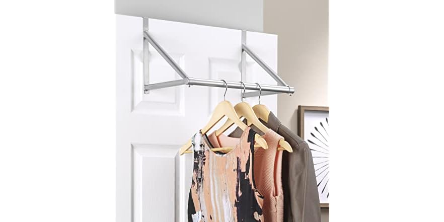 Whitmor Silver Door Closet Rod