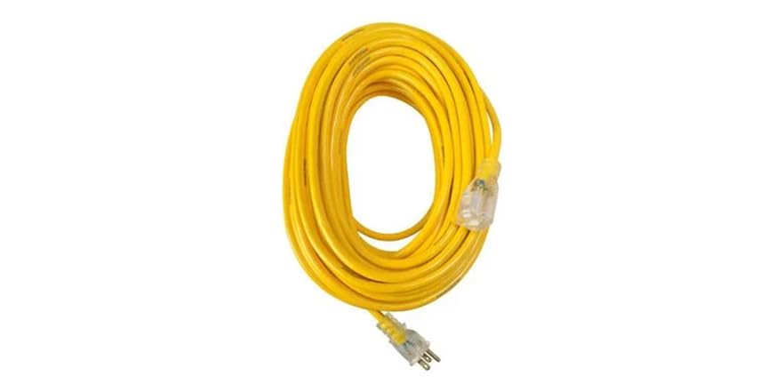 YELLOW JACKET 100ft 12/3 SJTW Plug Extension Cord