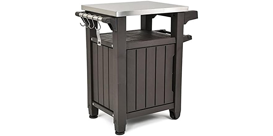 Keter Unity Portable Outdoor Table and Storage Cabinet