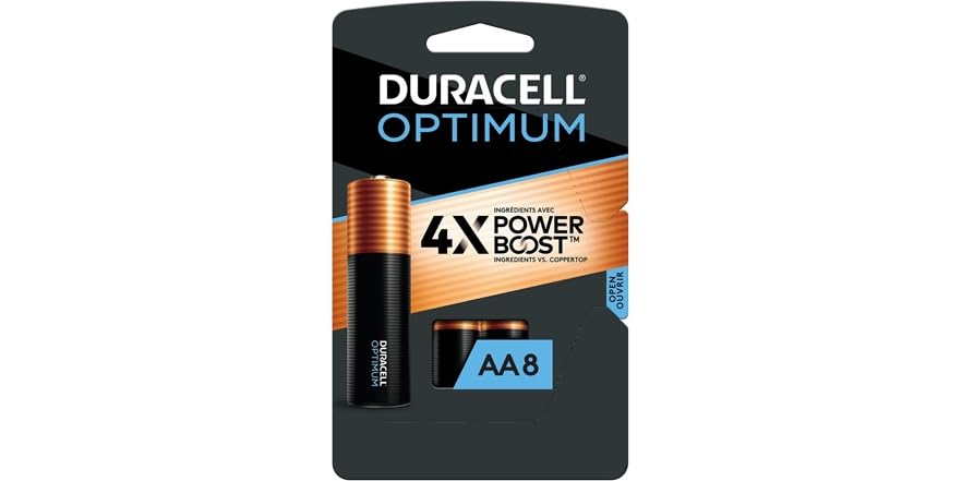 (8 PACK) Duracell Optimum AA Batteries with Power Boost