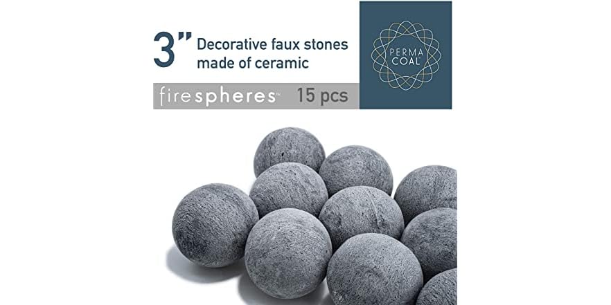 Ceramic Fireplace Balls- Set of 15