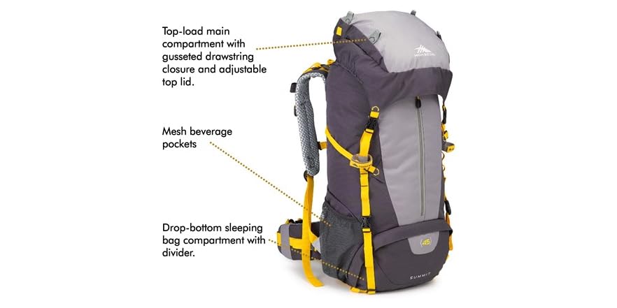 High Sierra Summit 45L Top Load Backpack