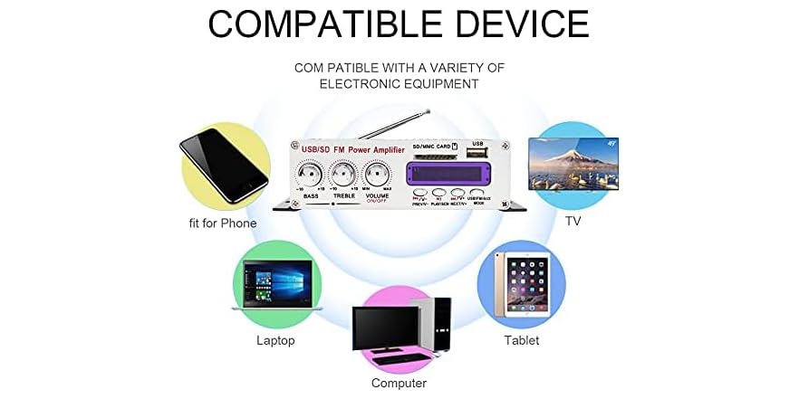 Car 2CH HI-FI Bluetooth Audio Amplifier