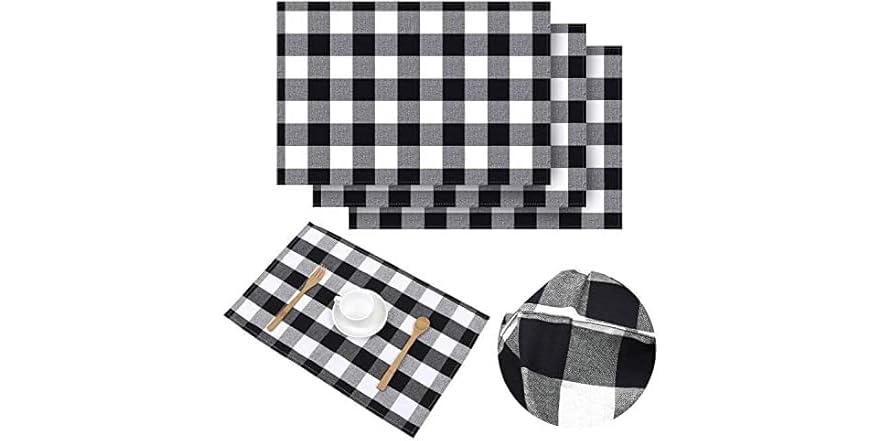 4 Pack Checkered Place Mats