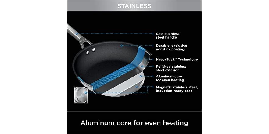 Ninja Foodi NeverStick Stainless 12" Fry Pan
