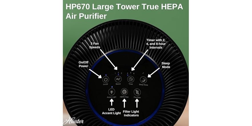 (NEW!) Hunter True HEPA Digital Air Purifier