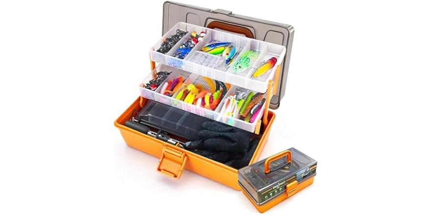DIGOAKO Large 3-Layer Fishing Tackle Box