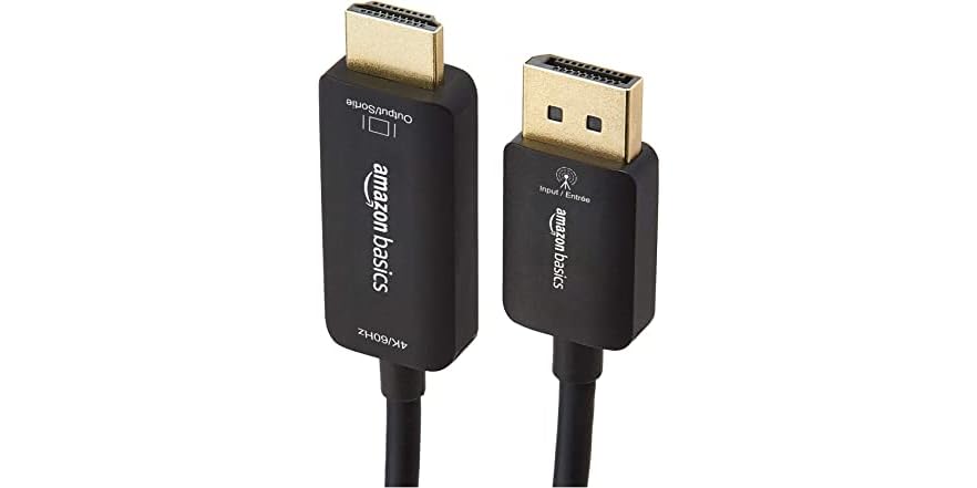 Amazon Basics 3' DisplayPort to HDMI Cable