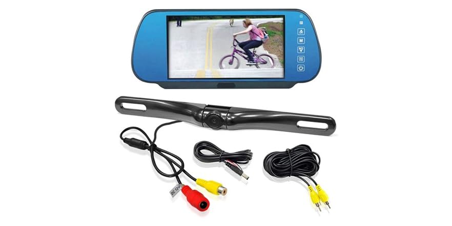7" TFT/LCD Mirror Monitor with Rearview Backup Color Cam