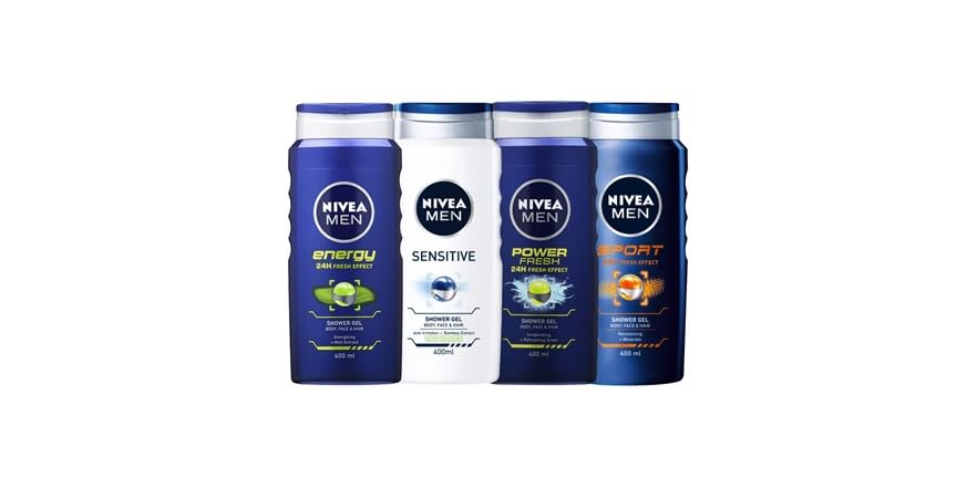 Nivea Men 3-in-1 Shower Gel, 400ml (Pack of 8)