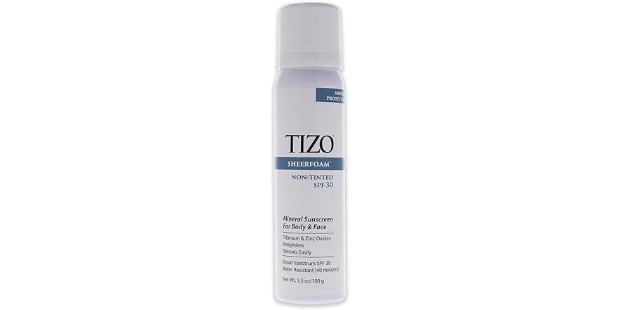 TIZO SheerFoam Suncreen Non-Tinted SPF30, 3.5 oz.