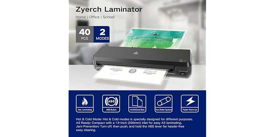 Zyerch 7-in-1 Desktop Thermal Laminator