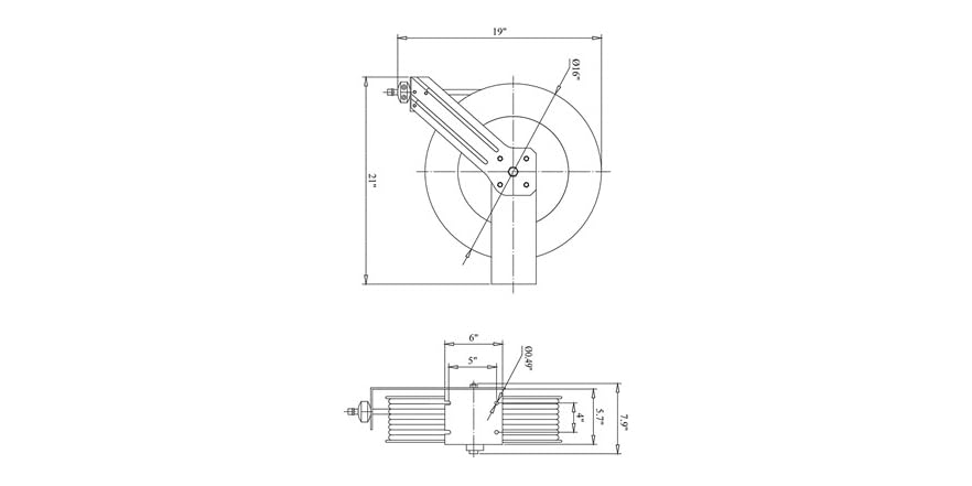 ReelWorks 3/8"x50' Air Reel; SBR Hose & Steel Drum