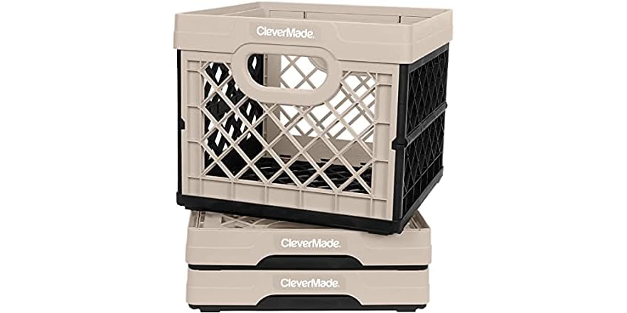 CleverMade 3PK Collapsible Milk Crate - 25L
