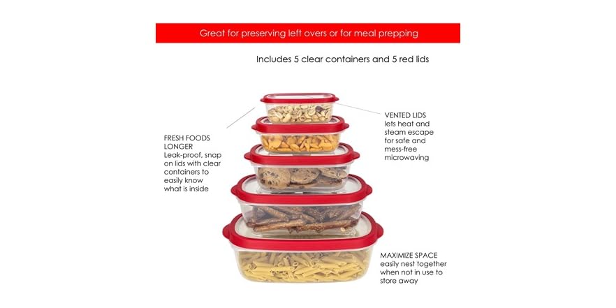 5PC Rectangle Storage Container Set