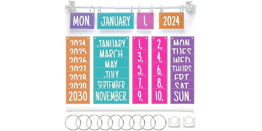 Color calendar bulletin board set