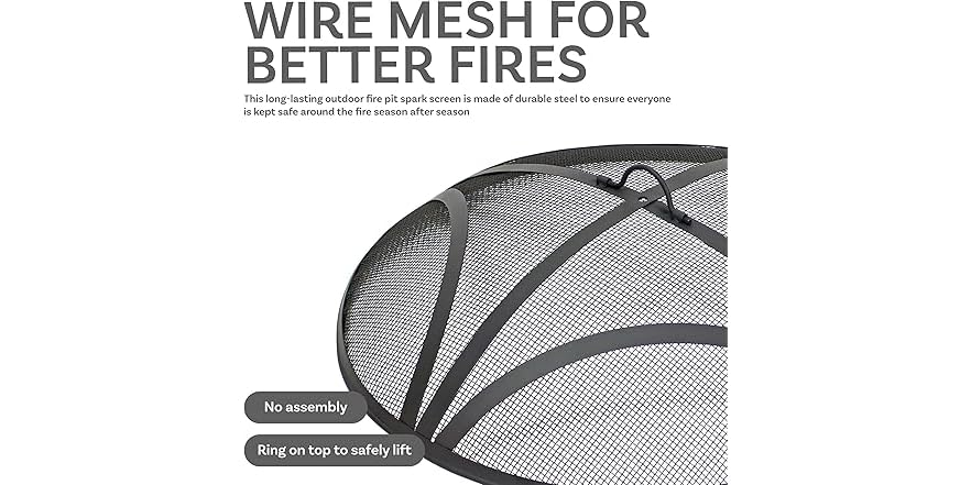 Reinforced Steel Mesh Fire Pit Spark Screen
