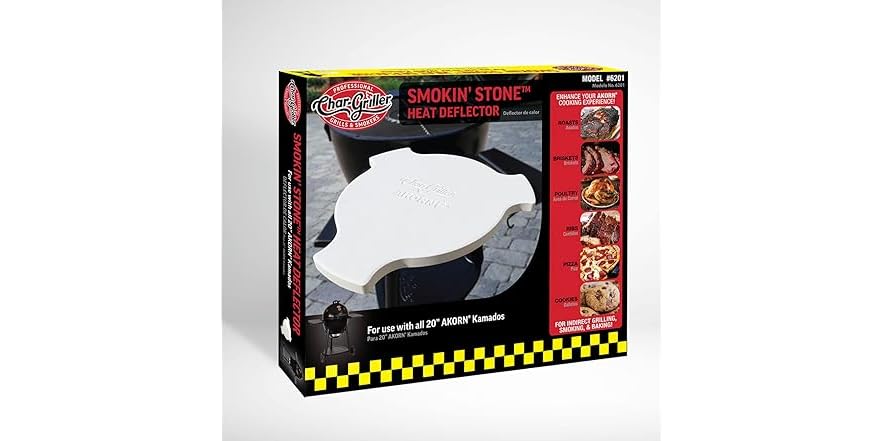Char-Griller 6201 AKORN Kamado Grill Smokin' Stone, Ivory
