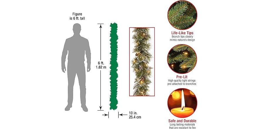 National Tree Company Pre-Lit Garland 6ft