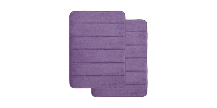 Luxury Home Memory Foam Plush Bath Mat 2PK