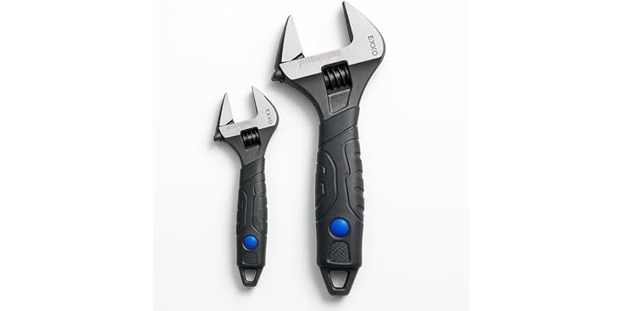 EXXO 4004 2 pc Adjustable Wrench Set WITH GRIP