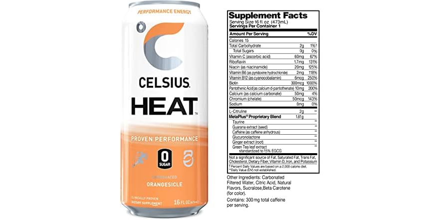 Celsius HEAT Energy Drink, Orangesicle
