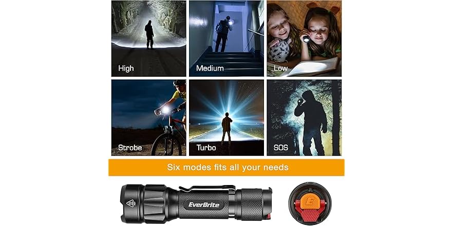EverBrite LED Tactical Flashlight, Rechargeable