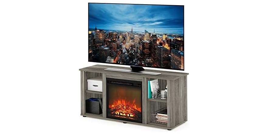 Furinno Jensen Fireplace Entertainment Center
