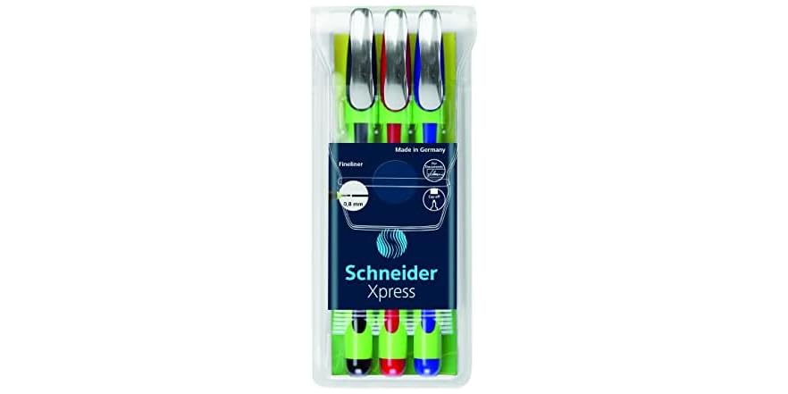 Fineliner Pen, 0.8mm, Needle Tip, Assorted, 3/Pack