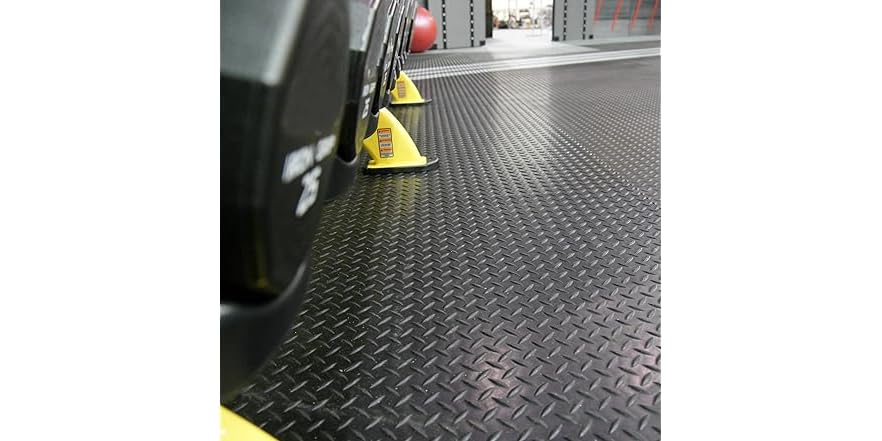 Rubber-Cal Diamond-Plate Rubber Flooring Rolls