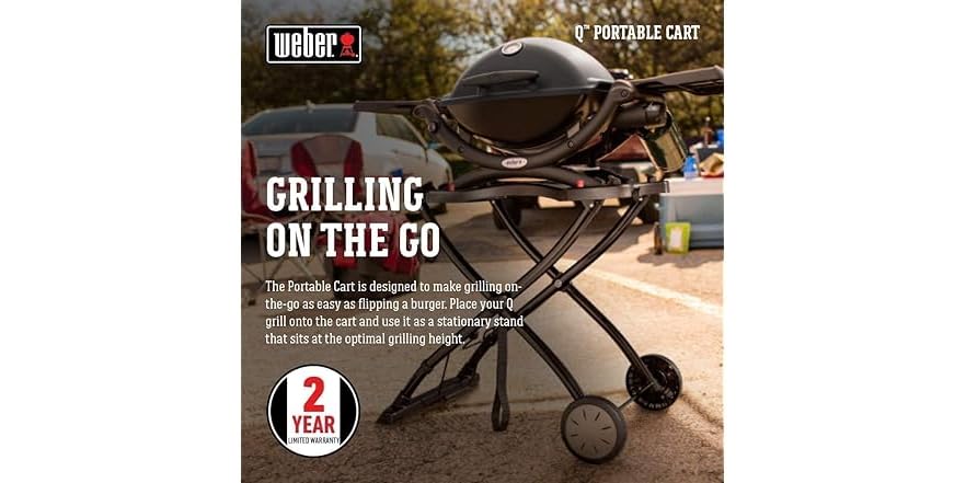 WEBER Q PORTABLE BLACK Weber Q Portable Cart, Black, for Q (Open Box)