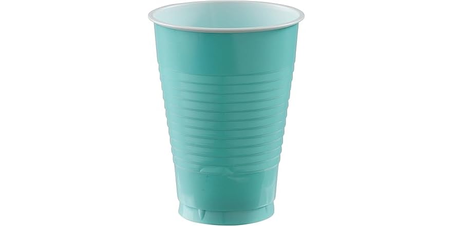 Robins Egg Blue Plastic Cups (12 oz.) 50