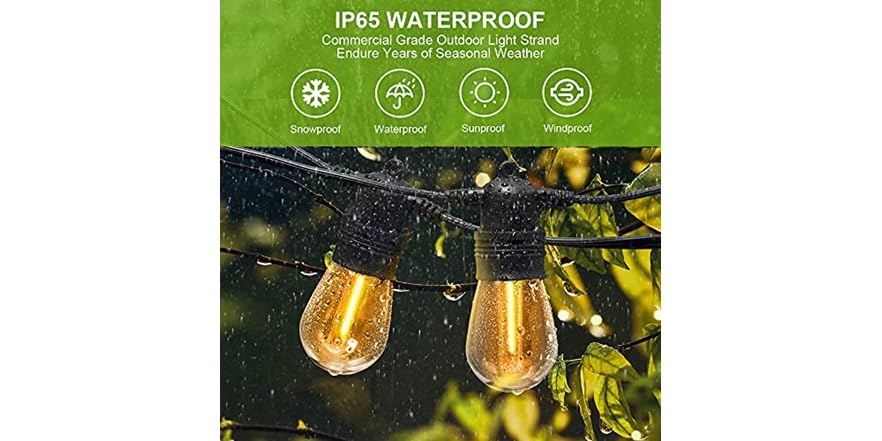 Baxstel Solar Lights Outdoor String Lights, 50'