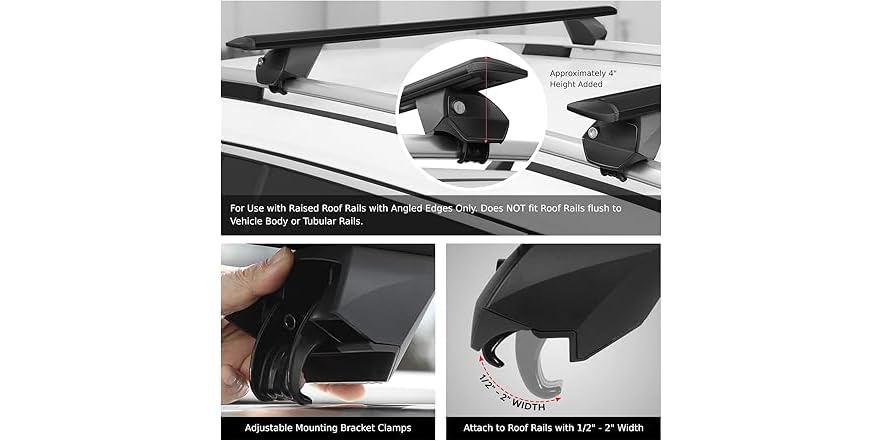 2 Engineering J2-RR-135-BK Pair of 55" Aluminum Roof Rack