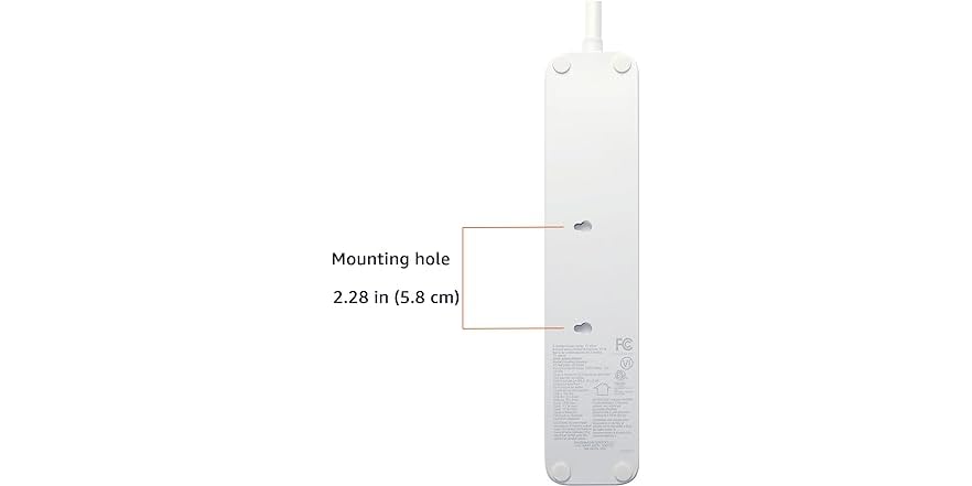 AmazonBasics 5FT 3 Outlet 3 USB Port Power Strip Extension Cord