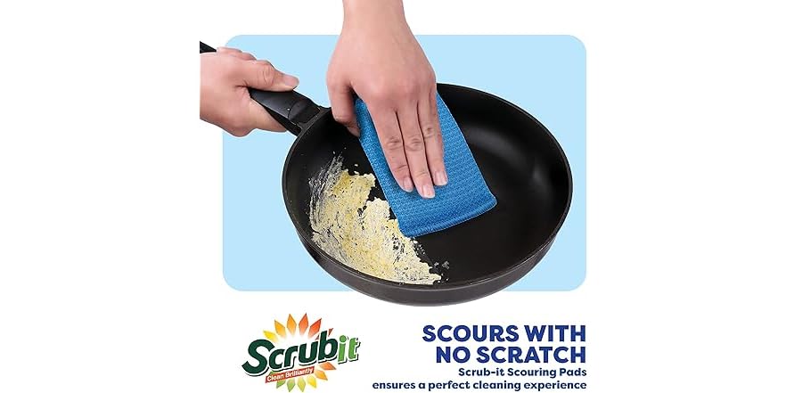 (12 Count) SCRUBIT Multi-Purpose Dish Scrub Sponge Orange