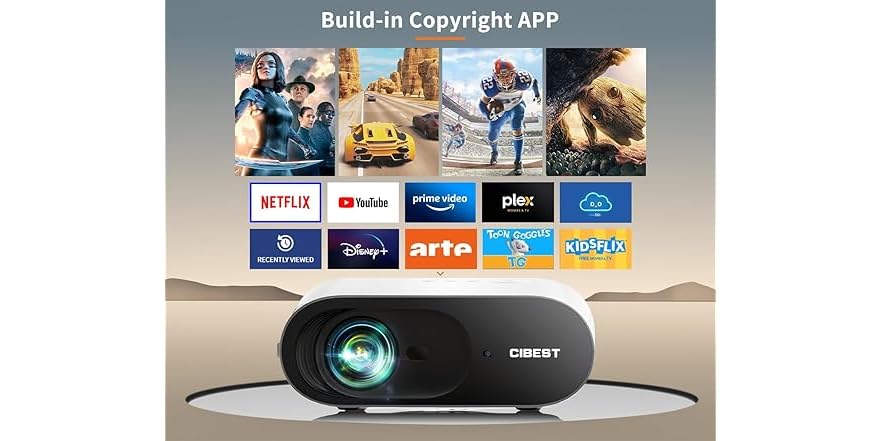 Cibest G5 4K Supported Projector with Wi-Fi/Bluetooth