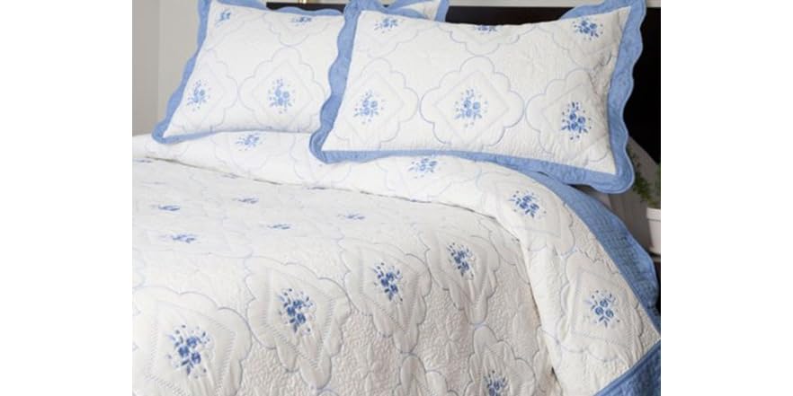 Brianna 3-Pc Embroidered Quilt Set