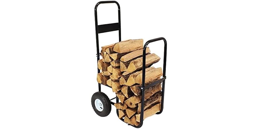 Sunnydaze QX-FLC-COMBO Rolling Log Cart w/ Cover