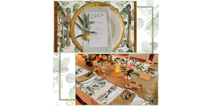 50 PC Disposable Paper Table Mats