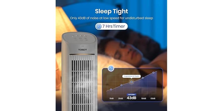 TOSOT Oscillating Cooling Fan with 3 Speeds