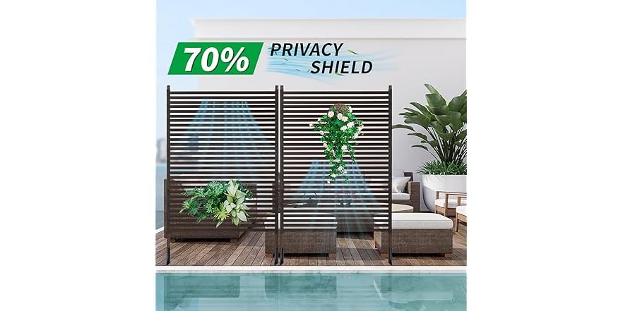 OTOSUNNY Metal Outdoor Privacy Screen 4x6