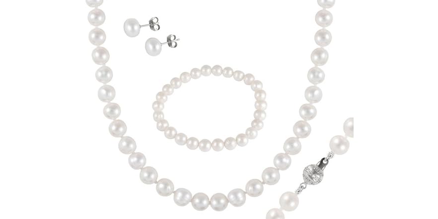 Splendid Pearls 3-Piece White Pearl Set
