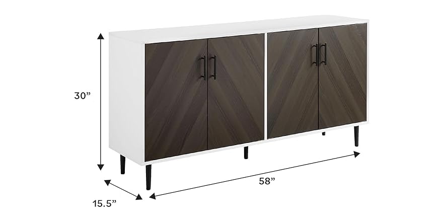 Walker Edison Fehr Modern 4 Door Bookmatch Buffet