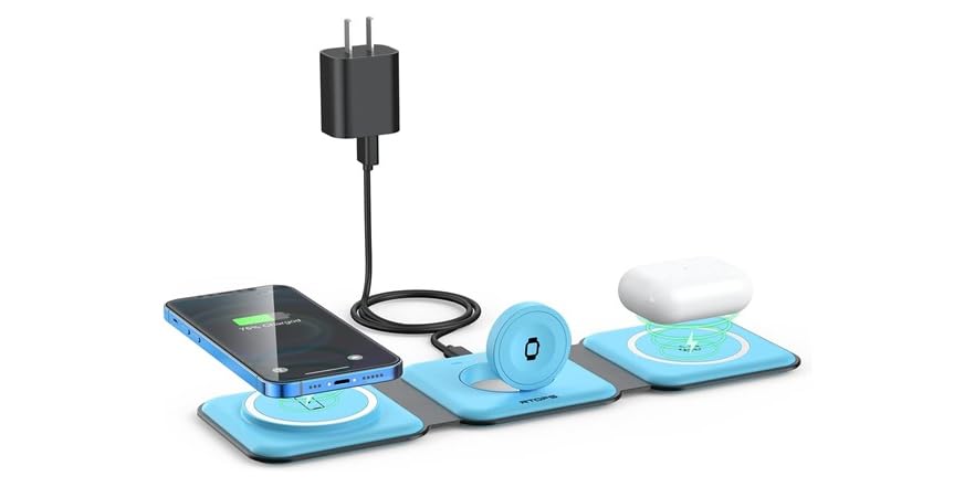 RTOPS 3-in-1 GaN Magnetic Wireless Charging Station